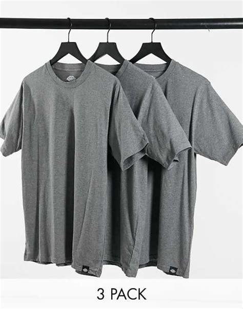 Dickies 3 Pack T Shirts In Grey Asos