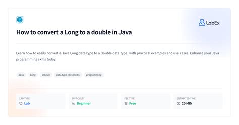 How To Convert A Long To A Double In Java Labex