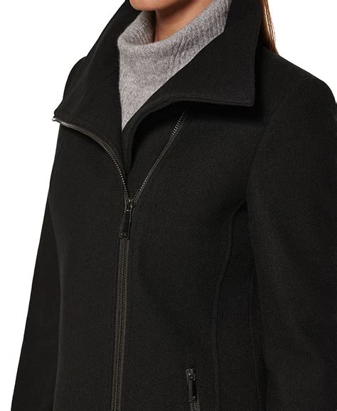 Calvin Klein Womens Asymmetric Zipper Coat And Reviews Coats And Jackets