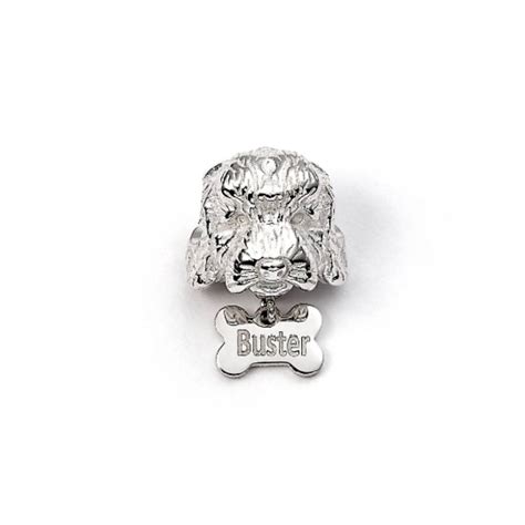 Cockapoo Head Silver Charm Bead Personalised Mylee London