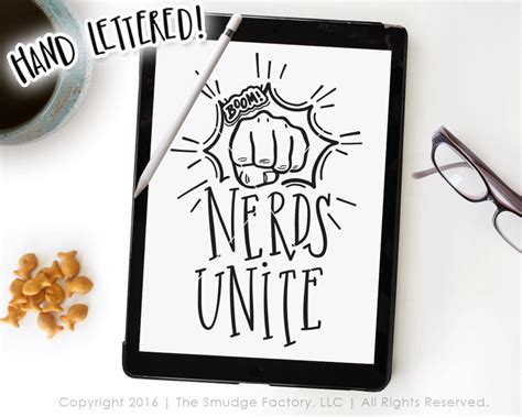 Nerd Svg Cut File Nerds Unite Clipart Hand Drawn Nerd Cut Etsy