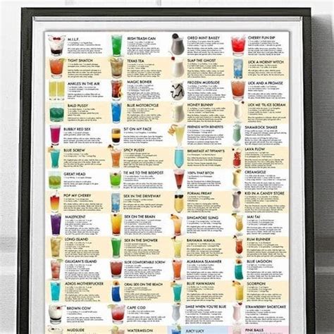 Shots And Shooters Cocktail Poster By Pop Cocktails Etsy Classic