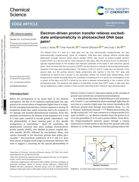 Pdf Electron Driven Proton Transfer Relieves Excited State