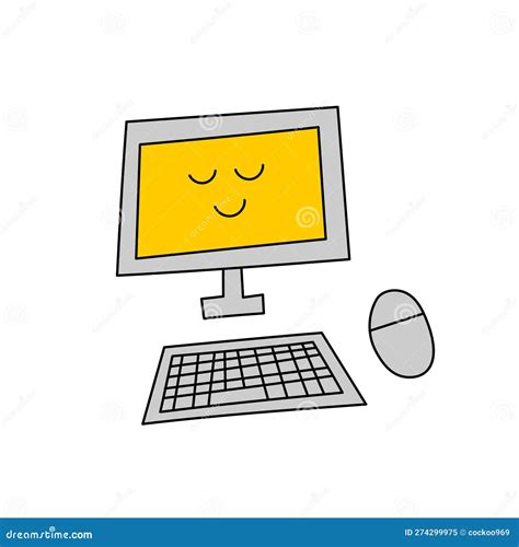 Rough Illustration Of A Sleeping Computer Stock Illustration Illustration Of Rest Simple