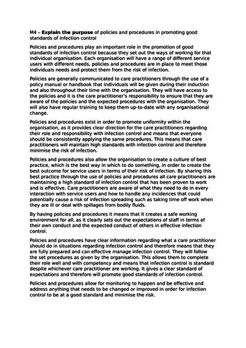 Cambridge Technical Health And Social Care Unit 5 Infection Control