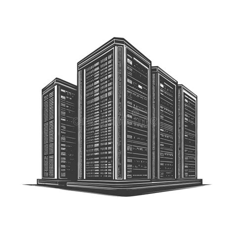 Powerful Data Center Servers Modern Technology Infrastructure Stock Vector Illustration Of