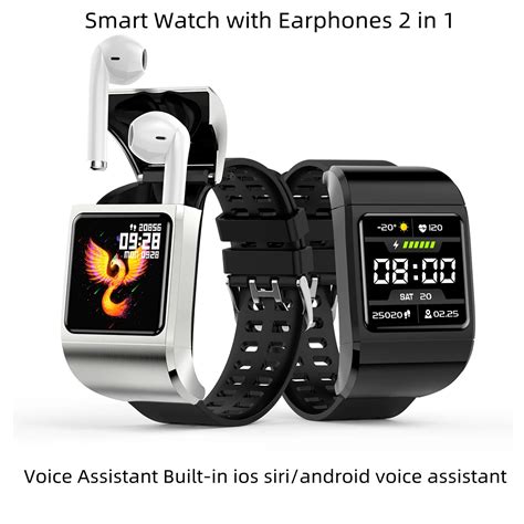 스마트 워치 무선 Tws 이어폰 2 In 1mp3 음악 피트니스 통화 Gps 트래커 심박수 수면 모니터