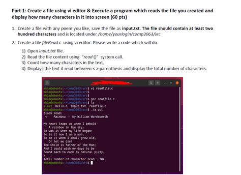 solved part 1 create a file using vi editor and execute a