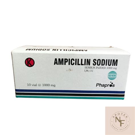 Ampicillin Sodium Injeksi 1000 Mg Obat Antibiotik Imiv 10 Vial