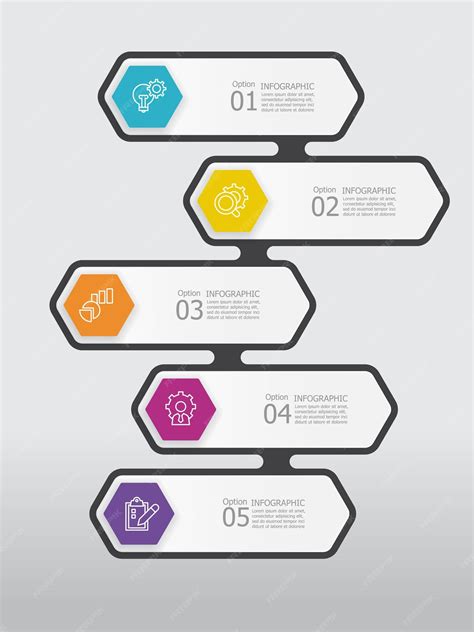 Premium Vector Circle Steps Timeline Infographic Element Background With Business Line Icon 5