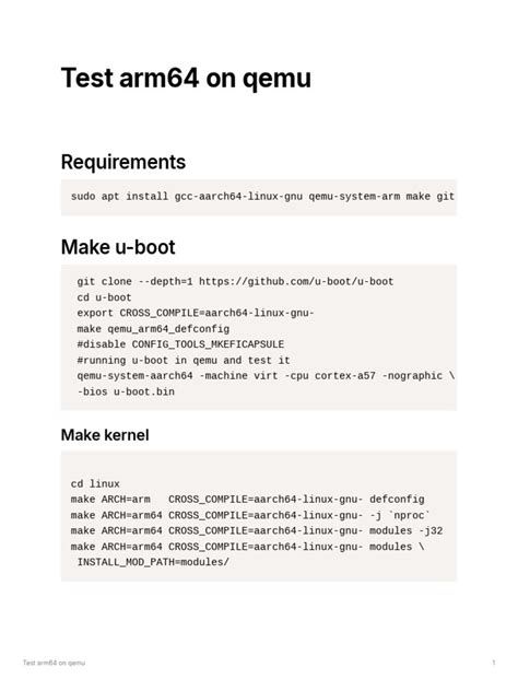 Test Arm64 On Qemu Pdf