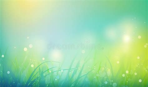 A Grass Field With A Blue Sky And Green Grass And Bubbles Stock Illustration Illustration Of