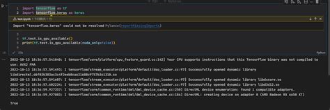 PyLance Does Not Properly Resolve TensorFlow Modules Issue Microsoft Pylance Release