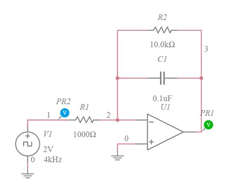 Integrator With Square Wave Multisim Live