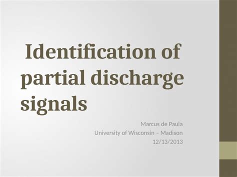 Pptx Identification Of Partial Discharge Signals Dokumentips