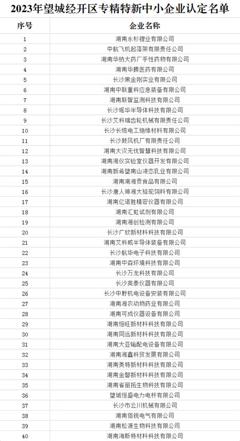 省级名单公布！望城经开区40家企业上榜