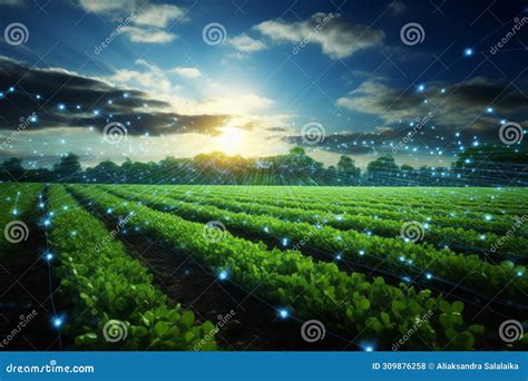 Smart Agriculture With Digital Network And Advanced Technology Concept