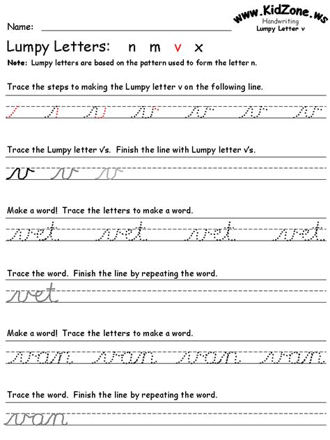 lowercase v in cursive