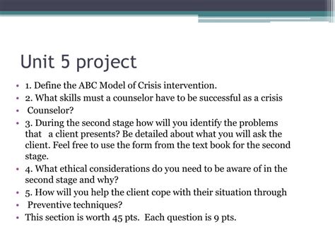Ppt Unit 5 Abc Model Of Crisis Intervention Powerpoint Presentation Id 6521543
