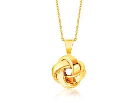 Polished Love Knot Motif Pendant In 14k Yellow Gold Richard Cannon