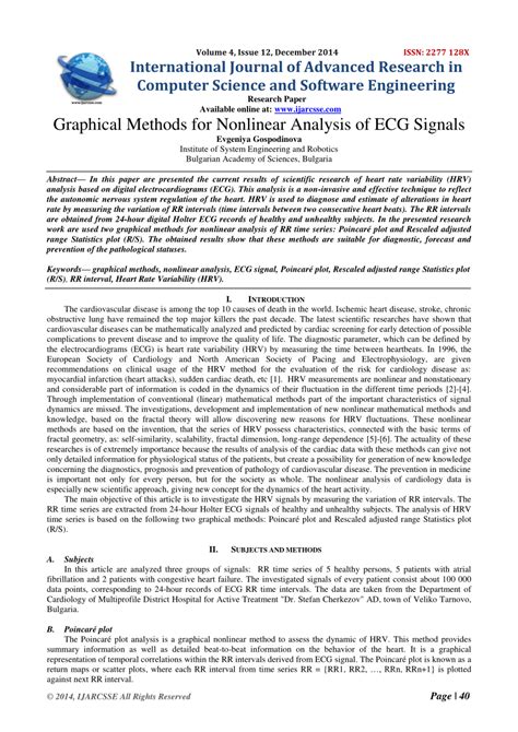 Pdf © 2014 Ijarcsse All Rights Reserved Graphical Methods For