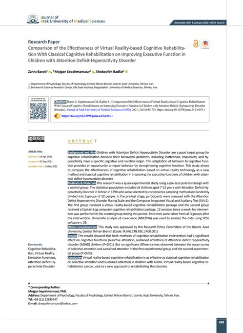 Pdf Comparison Of The Effectiveness Of Virtual Reality Based Cognitive Rehabilitation With