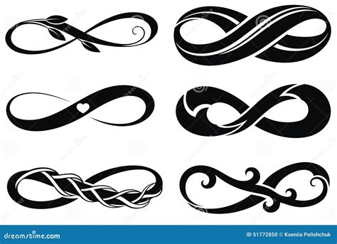 Infinity Tattoo Symbols Stock Vector Illustration Of Modern 51772850