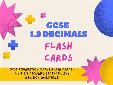 Unit 1 3 Decimals Gcse Foundation Maths Flash Cards Edexcel 24