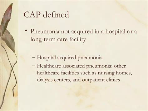 Community Acquired Pneumonia Cap Ppt