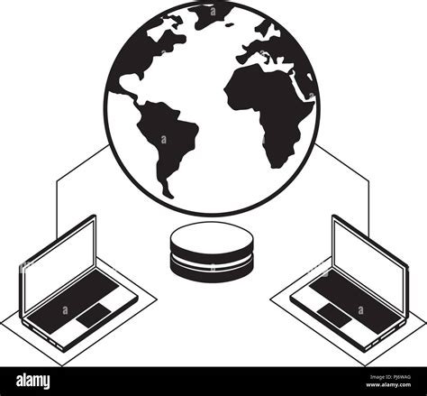 database center security connection laptops data network vector