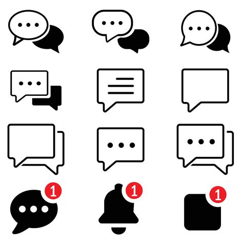 Chat message icon set, Chat speech bubble, Social media message. illustration 47582422 Vector ...