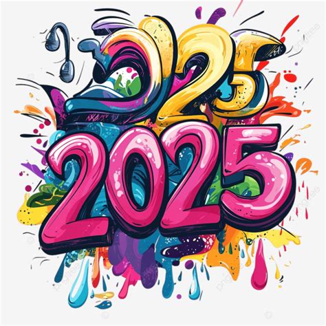 2025 Poster With Lettering Composition Annual Eve Print Png