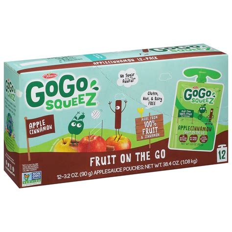 Gogo Squeez 12 Pack Apple Cinnamon Applesauce 12 Pouches 32 Oz Pouch