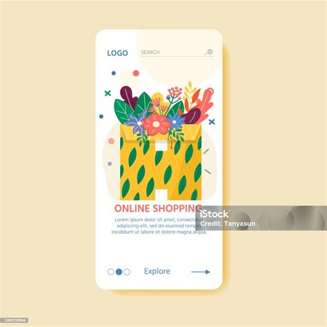 판지 패키지 및 배달 아이콘이 있는 온라인 배달 서비스 개념용 템플릿입니다 우편 소포 팩 상자 편지 봉투가있는 웹 페이지 벡터 방문 페이지 개념에 대한 스톡 벡터 아트 및