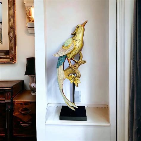 Golden 18inch Polyresin Bird Statue For Interior Decor At Rs 850piece