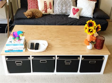 DIY IKEA Kallax Shelf To Table Hack Shelterness