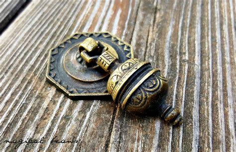 Antique Boho Tear Drop Brass Pull In Antiqued Brass Magical Beans Home
