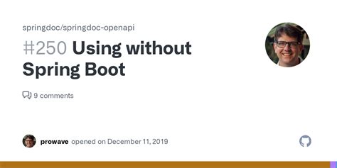 Using Without Spring Boot · Issue 250 · Springdocspringdoc Openapi · Github