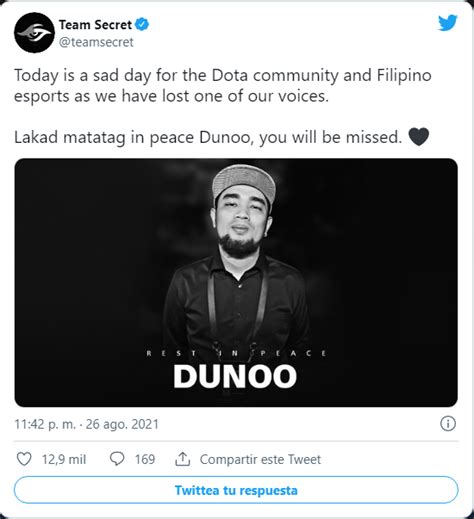 Lakad Matatag Hasta El Cielo Fallece Aldrin “dunoo” Caster Filipino Icónico De Dota 2