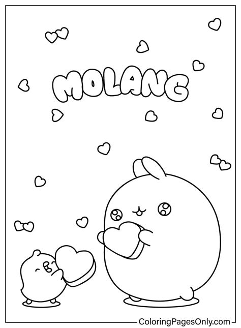 Dibujo De Molang Y Piu Piu Con Corazón Para Colorear Dibujos Para Colorear Imprimir Gratis