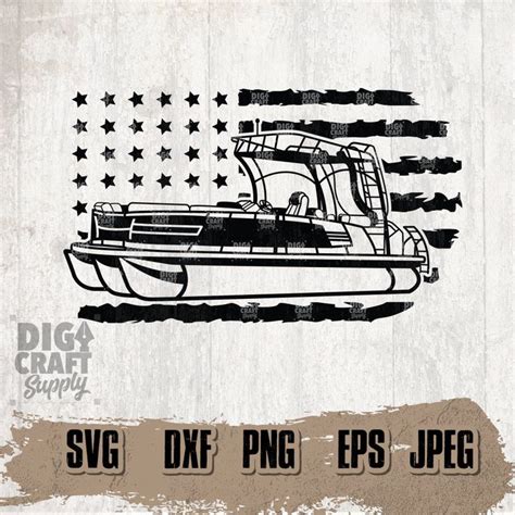 Us Pontoon Boat 3 Instant Downloads Us Pontoon Boat Svg Pontoon