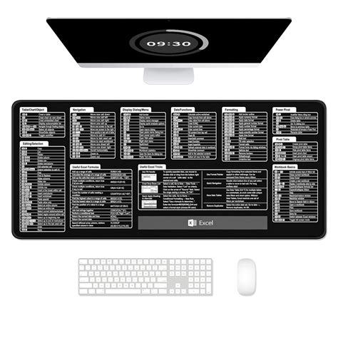 Excel Shortcut Keys Mouse Pad Large Extended Xl Xxl Cheat Sheet Gaming