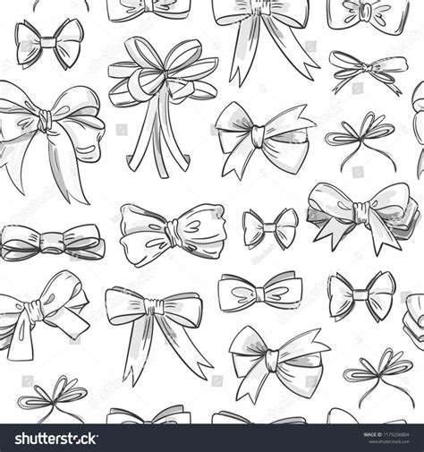 Hand Drawn Various Bow Ties Black Stock Vector Royalty Free