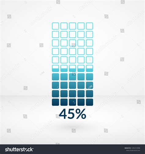45 Percent Square Chart Isolated Symbol Stock Vector Royalty Free
