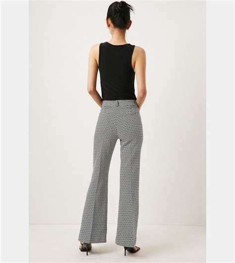 Buy Oasis Geo Jacquard Kick Flare Trousers In Multiple Colors