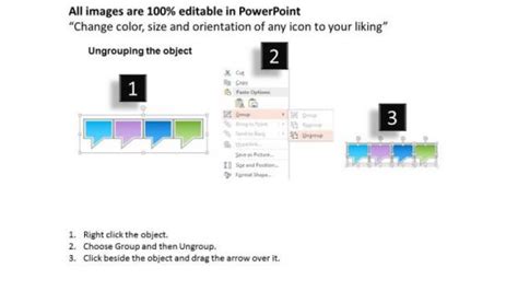 Horizontal Text Boxes With Icons Slide Geeks