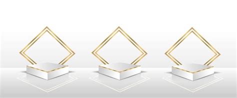 Conjunto De Design De Exibição De Pódio Realista Vetor Premium