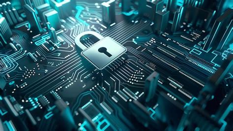 premium photo padlock symbolism on circuit board