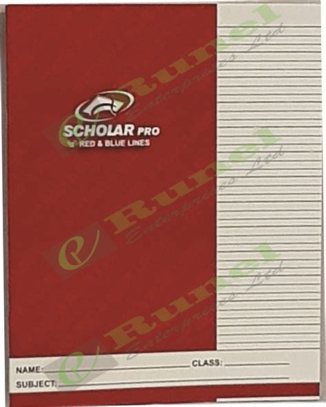 Scholar Exercise Book Red And Blue Line 1 2