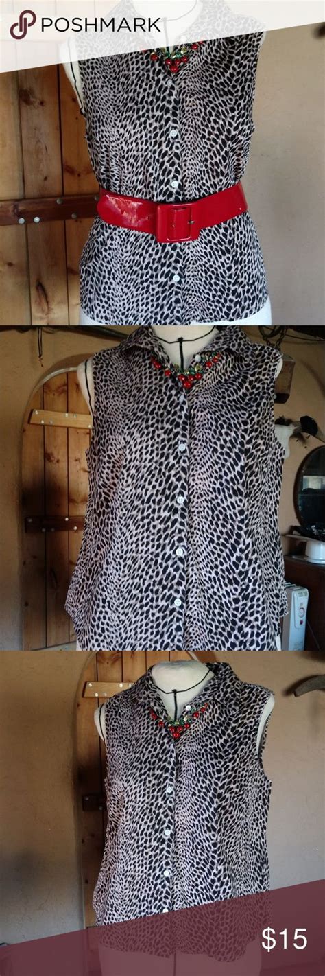 Leopard Print Sleeveless Top Excellent Condition